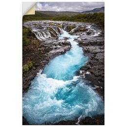 Artland Wandbild &raquo;Wasserfall Bruarfoss auf Island&laquo; Wasserfallbilder 1 Stk. tlg. als Alubild, Leinwandbild, Poster, Wandaufkleber in verschied. Gr&ouml;&szlig;en Vinyl