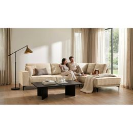 OTTO home Ecksofa &raquo;OLAND L-Form, B: 289 cm, Skandi-Design&laquo; Struktur, Flachgewebe, Luxus-Microfaser, Boucle 100% Polyester