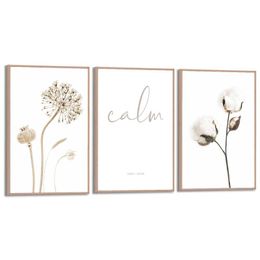 Reinders Poster &raquo;Trockene Blumen&laquo; Wohnzimmer - Klatschmohn - Allium - Beige - MDF - Pflanzen beige