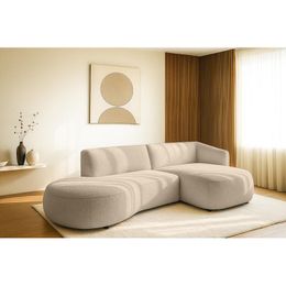 Home Affaire Ecksofa &raquo;OSTRUP Rundsofa, L-Form, Naturt&ouml;ne, Boucle&laquo; Breite 278 cm, organische Form mit sanften Rundungen beige 100% Polyester