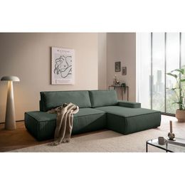 Home Affaire Ecksofa &raquo;SHERWOOD, Schlafsofa in L-Form offen (275cm), Cord, Leinenoptik&laquo; Schlaffunktion und Bettkasten, Kedernaht, hoher Sitz- & 