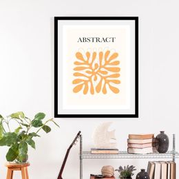 queence Bild &raquo;Abstract&laquo; Blumen Kunst Schriftzug 1 Stk. tlg. gerahmt orange Acrylglas, Holz, Papier