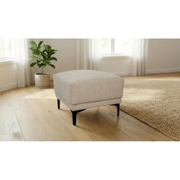 OTTO home Polsterhocker &raquo;Xander&laquo; 1 Stk. tlg. Breite 58 cm, Soft-Touch Chenille, schwarze Metallf&uuml;&szlig;e beige 90% PES, 10% NY