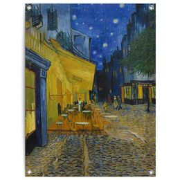 Reinders Poster &raquo;Van Gogh - caf&eacute; de nuit&laquo; Garten - Nacht - Terrasse - Sternenhimmel - Blau - Leinwand - Kunst blau