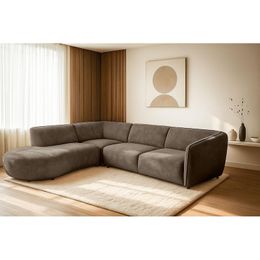 Home Affaire Ecksofa &raquo;OSTRUP Rundsofa, L-Form, Naturt&ouml;ne, Boucle&laquo; Breite 273 cm, organische Form mit sanften Rundungen grau 100% Polyester