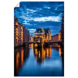 Artland Wandbild &raquo;Wasserschloss Speicherstadt in Hamburg&laquo; Hamburg 1 Stk. tlg. als Alubild, Leinwandbild, Poster, Wandaufkleber in verschied. Gr&ouml;&szlig;en Papier