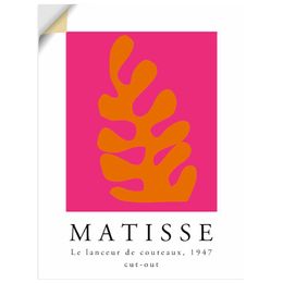 Artland Wandbild &raquo;Matisse der Messerwerfer - orange&laquo; Muster 1 Stk. tlg. als Alubild, Leinwandbild, Poster, Wandaufkleber in verschied. Gr&ouml;&szlig;en Vinyl