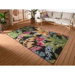 Hanse Home Outdoorteppich &raquo;Tropical Flowers&laquo; rechteckig 3 mm H&ouml;he In-& Outdoor, Teppich, Wetterfest, Balkon, Garten, Wohnzimmer, Floral bunt Polyester