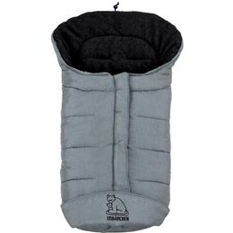 Heitmann Felle Fu&szlig;sack &raquo;Eisb&auml;rchen - Winterfu&szlig;sack Copy Fleece&laquo; mit Fleecefutter, Mumienform m&ouml;glich, f&uuml;r Kinderwagen, waschbar grau Fu&szlig;sack