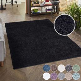 Carpet City Hochflor-Teppich &raquo;City Shaggy&laquo; rechteckig 30 mm H&ouml;he Auch als L&auml;ufer, Langflor, Uni, Shaggy, flauschig-weich schwarz Polypropylen