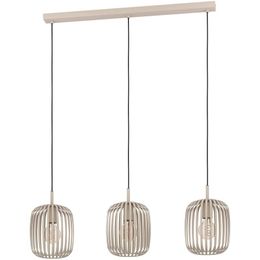 Eglo Pendelleuchte &raquo;H&auml;ngeleuchte ROMAZZINA, exkl. E27, Stahl, Pendellampe&laquo; E27 Esszimmerlampe, 90x20x110cm, 3-flammig, modern, minimalistisch beige