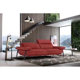 Egoitaliano 2,5-Sitzer &raquo;Anais, Designsofa mit erstklassigem Sitzkomfort, Fu&szlig;farbe schattengrau&laquo; Kopfteil verstellbar, 232 cm, Luxus-Microfaser Lederoptik, marsala