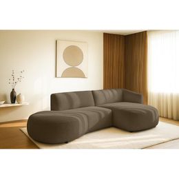 Home Affaire Ecksofa &raquo;OSTRUP Rundsofa, L-Form, Naturt&ouml;ne, Boucle&laquo; Breite 278 cm, organische Form mit sanften Rundungen grau 100% Polyester