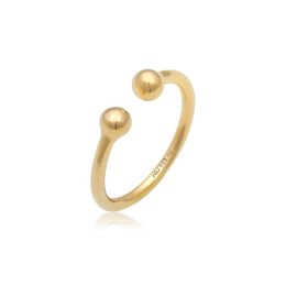 Elli Damen Fingerring &raquo;Kugeln Minimal Offen Verstellbar 925 Sterling Silber&laquo; gold