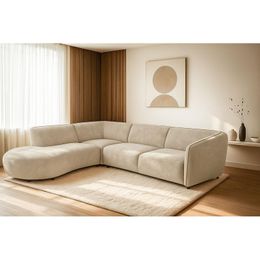 Home Affaire Ecksofa &raquo;OSTRUP Rundsofa, L-Form, Naturt&ouml;ne, Boucle&laquo; Breite 273 cm, organische Form mit sanften Rundungen beige 100% Polyester