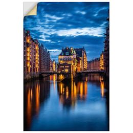 Artland Wandbild &raquo;Wasserschloss Speicherstadt in Hamburg&laquo; Hamburg 1 Stk. tlg. als Alubild, Leinwandbild, Poster, Wandaufkleber in verschied. Gr&ouml;&szlig;en Vinyl