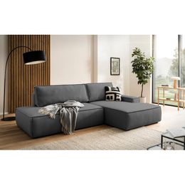 Home Affaire Ecksofa &raquo;SHERWOOD, Schlafsofa in L-Form offen (275cm), Cord, Leinenoptik&laquo; Schlaffunktion und Bettkasten, Kedernaht, hoher Sitz- & 