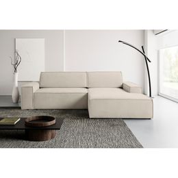 WERK2 Ecksofa &raquo;Treviso bequem, mit Bettfunktion und Bettkasten, Breite 267cm, L-Form&laquo; Moderne, teilmassive Polsterecke, Komfortpolsterung und losen 