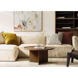 WOODMAN Couchtisch &raquo;Cala&laquo; 83/83/42 cm, Breite 83 cm, rund, Tischplatte aus massiver Eiche, FSC zertifiziert