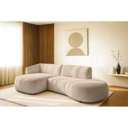 Home Affaire Ecksofa &raquo;OSTRUP Rundsofa, L-Form, Naturt&ouml;ne, Boucle&laquo; Breite 278 cm, organische Form mit sanften Rundungen beige 100% Polyester
