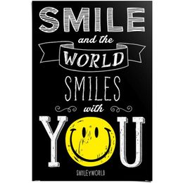 Reinders Poster &raquo;Smiley world smiles with you&laquo; 1 Stk. tlg. schwarz Papier