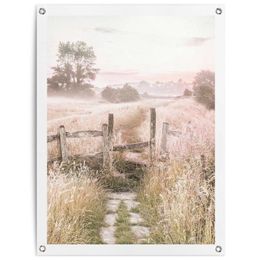 Reinders Poster &raquo;Nature Walk&laquo; Garten - Landschaft - Landleben - Sommer - Neblig - Beige - Leinwand beige