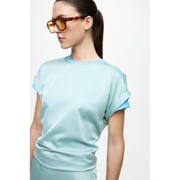 Vila Damen Kurzarmshirt &raquo;VIELLETTE S/S SATIN TOP - NOOS&laquo; Satin Optik 44