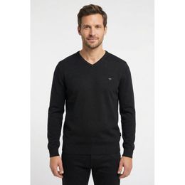 Fynch-Hatton Herren Fynch-Hatton Strickpullover &raquo;Fynch-Hatton Pullover mit V-Kragen&laquo; aus Baumwolle, mit V-Ausschnitt, bequeme Passform grau XL (56)