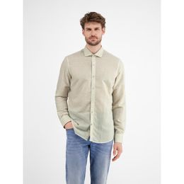 Lerros Herren Lerros Langarmhemd &raquo;Langarmhemd mit Haifischkragen, floral bedruckt&laquo; wei&szlig; M, Normalgr&ouml;&szlig;en