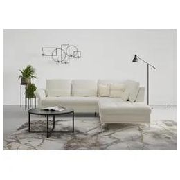 Ecksofa Home Affaire "Palm Beach L-Form", beige (creme), B:263cm H:89cm T:224cm, 98%Polyester, 2%Polyamid, Sofas, Ecksofa, Federkern, mit Sitztiefenverstellung, wahlweise mit Bettfunktion