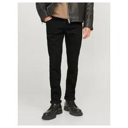 Jack & Jones Slim-fit-Jeans JACK & JONES "JJIGLENN Slim-Fit mit Stretch und praktischer 5-Pocket-Form", Herren, Gr. 36, L&auml;nge 34, schwarz (schwarz denim), Denim/Jeans, Obermaterial: 70% Baumwolle, 28% Polyester, 2% Elasthan, Abriebeffekte, slim fit kn&ouml;chellang, Jeans Slim-fit-Jeans, Baumwollmischung, slim fit