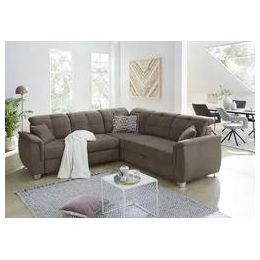 Jockenh&ouml;fer Ecksofa JOCKENH&Ouml;FER GRUPPE "Udine L-Form, B: 263 cm", braun (dunkelbraun), B:263cm T:100cm, Luxus-Microfaser in Lederoptik (100% Polyester);Kissen: 44% Polyethylem, 30% Polyacryl, 26% Polypropylen, Sofas, Ecksofa, mit Bettfunktion, Bettkasten, Kopfteilverstellung & Zierkissen
