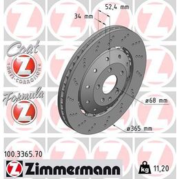 Zimmermann Bremsscheibe FORMULA Z COAT 100.3365.70 vorne rechts links bel&uuml;ftet 365mm f&uuml;r VAG 8T0615301 420615301B 420615301A