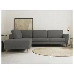 Ecksofa Home Affaire "MARSEILLE 278/202 cm, L-Form, Ottom. rechts/links, verschiedene Bez&uuml;ge", grau (dunkelgrau), B:278cm H:88cm T:202cm, Webstoff (100% Polyester);Struktur fein (58% Polyester, 22% Polypropylen);Filzoptik (100% Polyester), Sofas, Ecksofa, Massivholzbeine Eiche, Landhausstil, Wellenunterfederung