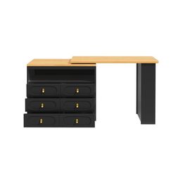 ABRIHOME Ausziehbarer Sideboard mit 360&deg; Drehfunktion und Stauraum in Schwarz | Gr.: onesize