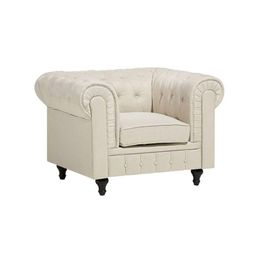 Beliani Sessel CHESTERFIELD in Beige/Braun - (W) 110 x (H) 70 x (L) 75 cm | Gr.: onesize