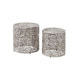 FineBuy Beistelltisch in Silber / Aluminium / 41x41x42 | Gr.: onesize