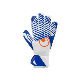Uhlsport Torwarthandschuhe FM Soft Advanced in wei&szlig;/royal/fluo orange | Gr.: 4