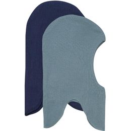Minymo Kinder M&uuml;tze "Balaclava Double (2-Pack)" in Blau | Gr.: 56
