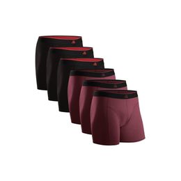 DANISH ENDURANCE Boxershorts Bamboo Trunks in black bordeaux | Gr.: 3XL