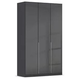 Dreht&uuml;renschrank OTTO HOME "Kleiderschrank Kleiderschr&auml;nke Schrank Garderobe AGORDO mit Glasfront", grau (graumetallic, glas basalt), B:136cm H:229cm T:54cm, Holzwerkstoff, Schr&auml;nke, Dreht&uuml;renschrank, durchdachte Innenausstattung, in 8 Breiten und 2 H&ouml;hen MADE IN GERMANY