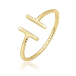 Elli Ringe - Ring Geo Trend Look Statement Offen 375 Gelbgold - Gr. 52 MM - in Gold - f&uuml;r Damen