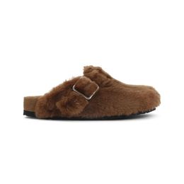 Birkenstock Slipper & Pantoletten - Plush Shearling Slippers - Gr. 36 (EU) - in Braun - f&uuml;r Damen