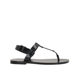 SAINT LAURENT Loafer - Cassandre 05 Flat Sandals With Patent Finish - Gr. 44 (EU) - in Schwarz - f&uuml;r Damen
