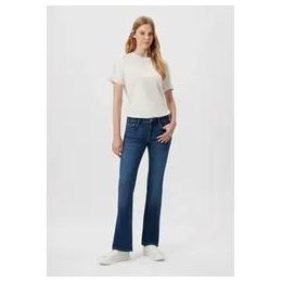 Bootcut-Jeans Mavi "BELLA MID-RISE", Damen, Gr. 32, L&auml;nge 30, blau (schwarz brushed str), 80% Baumwolle, 18% Polyester, 2% Elasthan, bootcut fit lang, Jeans, Bootcut Jeans