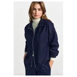 Sweatjacke RICHROYAL, Damen, Gr. L, midnight blau, Sweatware, Obermaterial: 45% Viskose, 44% Polyester, 11% Elasthan, normal, Sweatjacken Sweatjacke, Tunnelzug-Saum, Stehkragen, regular fit