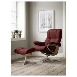Relaxsessel stressless "Mayfair", rot (rot dinamica), B:92cm H:103cm T:79cm, Microfaser DINAMICA (88% Polyester, 12% Polyurethan), Sessel, Relaxsessel, mit Cross Base, Gr&ouml;&szlig;e S, M & L, Holzakzent Eiche