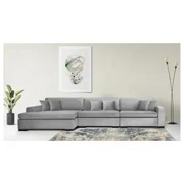 Ottomane Home Affaire "Skara L-Form", grau, B:310cm H:86cm T:100cm, 100% Polyester, Sofas, Ottomane, Lounge-Sofa mit Federkernpolsterung, in vielen Bezugsvarianten