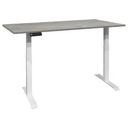 M&auml;usbacher Schreibtisch M&Auml;USBACHER "Big System Office", grau (wei&szlig; matt, beton, wei&szlig; matt, beton), B:120cm, Tische, Schreibtisch, Breite 120 cm, elektrisch h&ouml;henverstellbar
