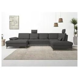 Wohnlandschaft OTTO HOME "Costello U-Form, B: 363 cm mit Sitztiefen-, Armteilverstellung &", braun (mokka), B:363cm H:89cm T:223cm, Luxus-Microfaser (90% Polyester, 10% Polyamid);Samtoptik (100% Polyester), Sofas, Wohnlandschaft, 3 Nierenkissen, optional Bettfunktion & Bettkasten